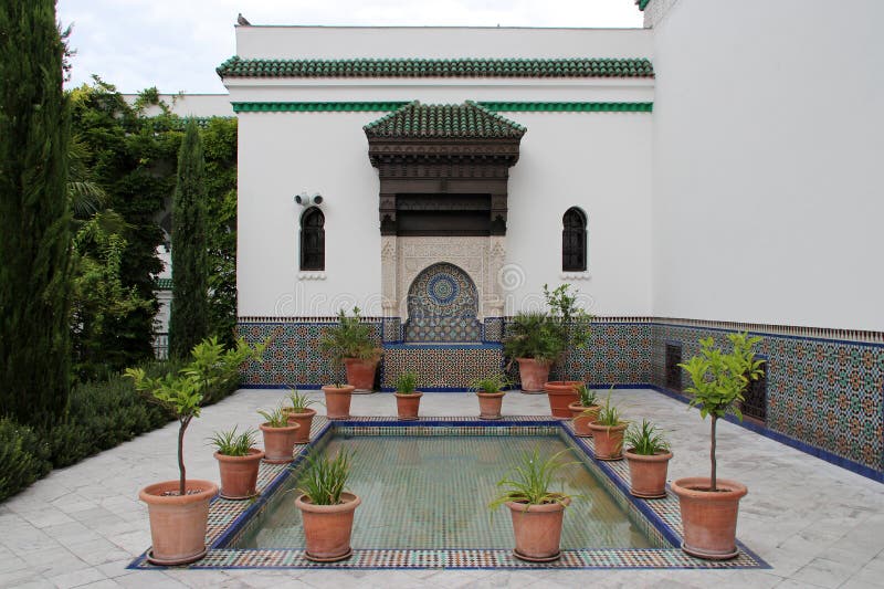 The Great Mosque of Paris - France Stock Image - Image of wall, tile ...