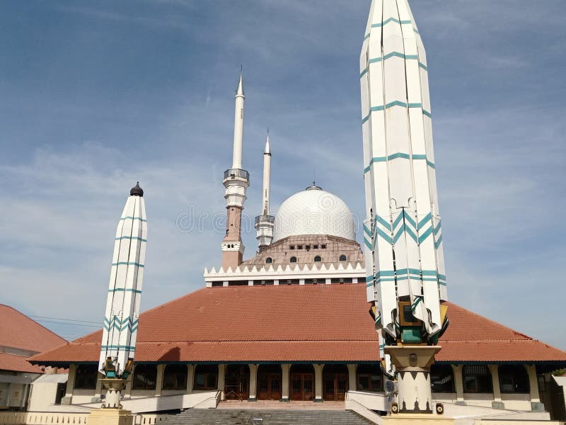 The Great Mosque of Semarang, Central Java, Indonesia with an Automatic ...