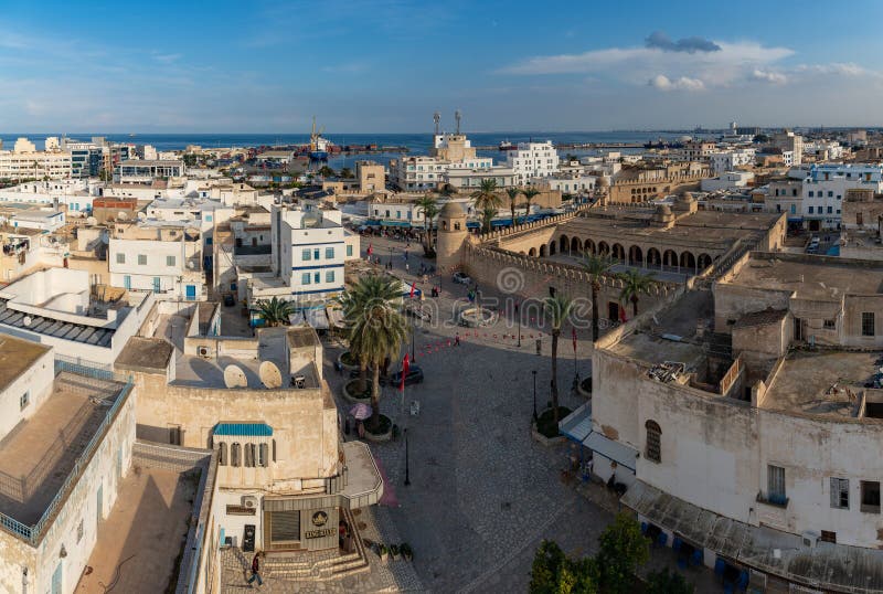 Great Mosque of Sousse and East Sousse Stock Image - Image of tunisia ...