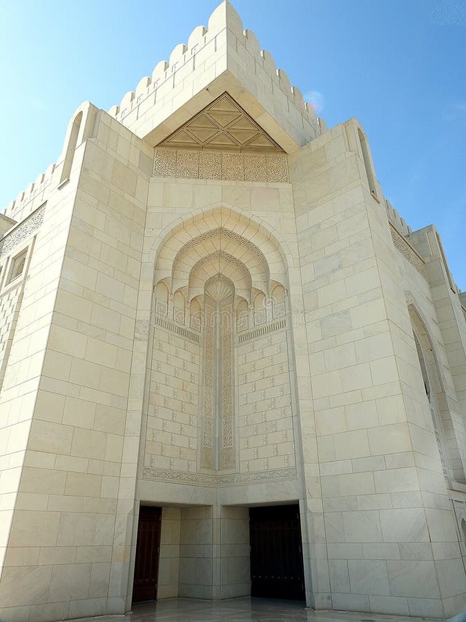The Great Mosque of Sultan Qaboos, Muscat, Oman Stock Image - Image of ...