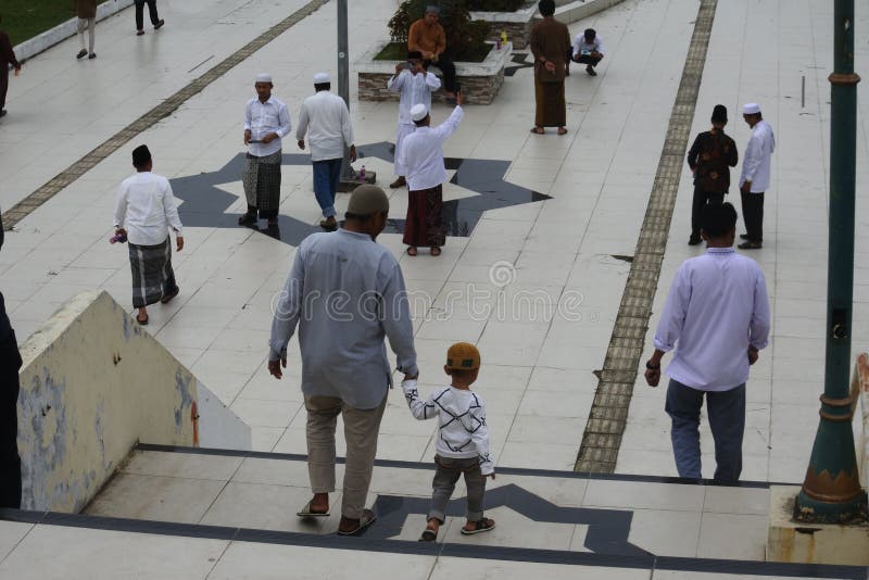 Great Mosque of West Sumatra after Returning from Friday Prayers ...