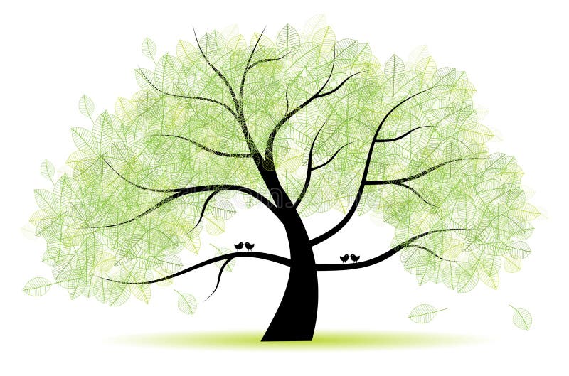 Great Old Tree for Your Design Stock Vector - Illustration of grass ...