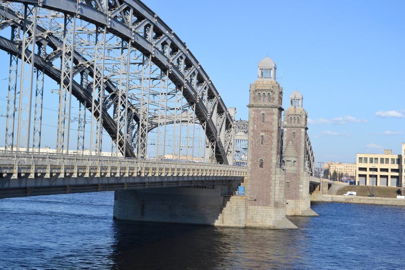 The Great Peter Bridge, St. Petersburg Stock Image - Image of design ...