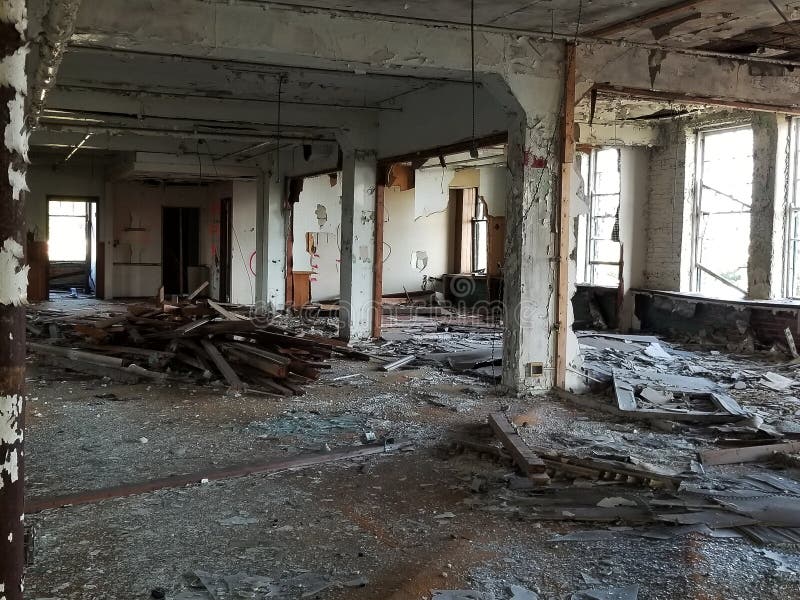 A Photo of the Inside of an Old Abandoned Warehouse before Being Torn ...
