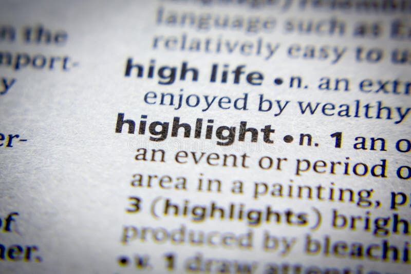 Word or Phrase Highlight in a Dictionary Stock Image - Image of concept ...