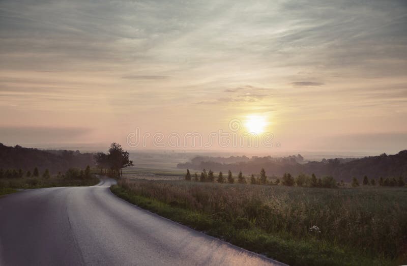Great Picture of Sunset in the Countryside Stock Image - Image of ...