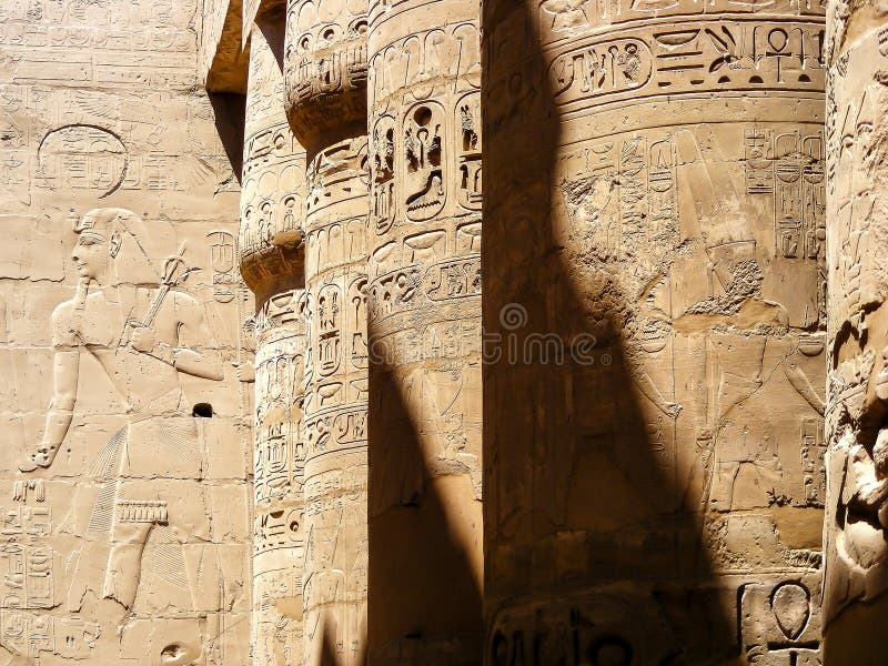 The Great Pillars of Karnak. Stock Photo - Image of great, history ...
