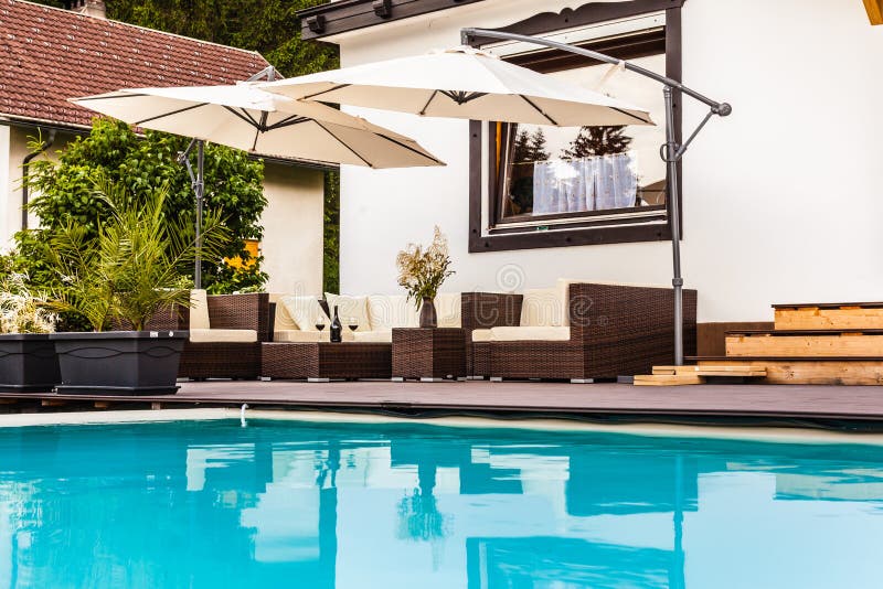 Great pool lounge stock image. Image of pool, outdoor - 58651877