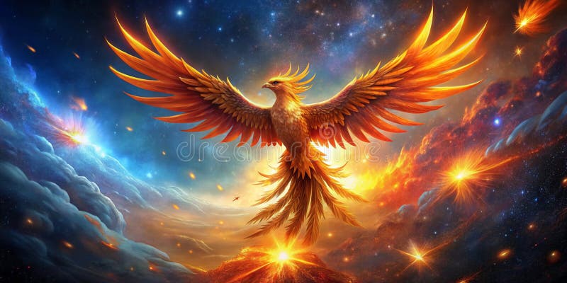 A Great Powerful Creature Phoenix in the Space AI-Generated Content ...