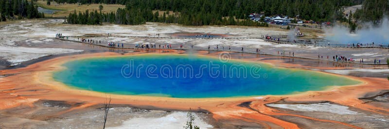 Great Prismatic Spring Panorama Stock Photo - Image of colorful ...