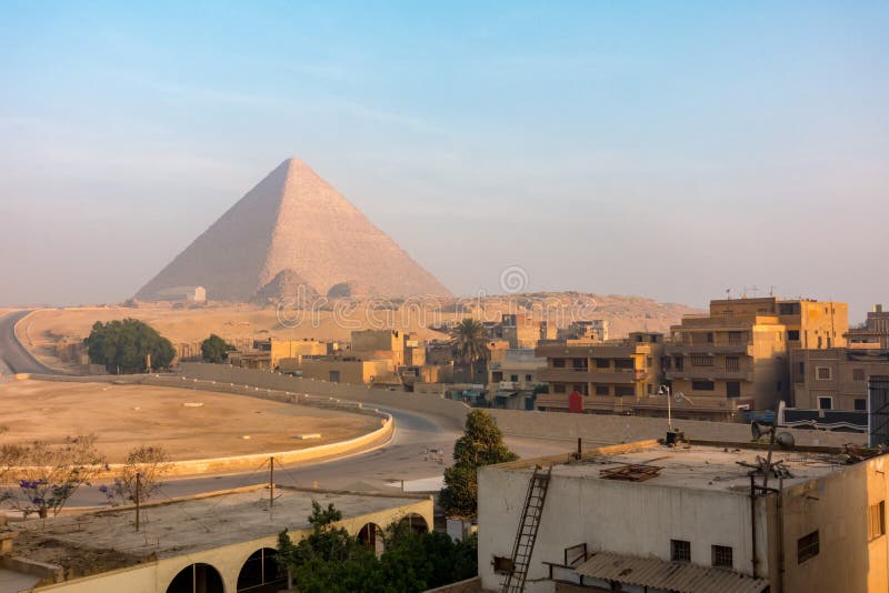 The Great Pyramid with Blue Sky Stock Photo - Image of culture ...
