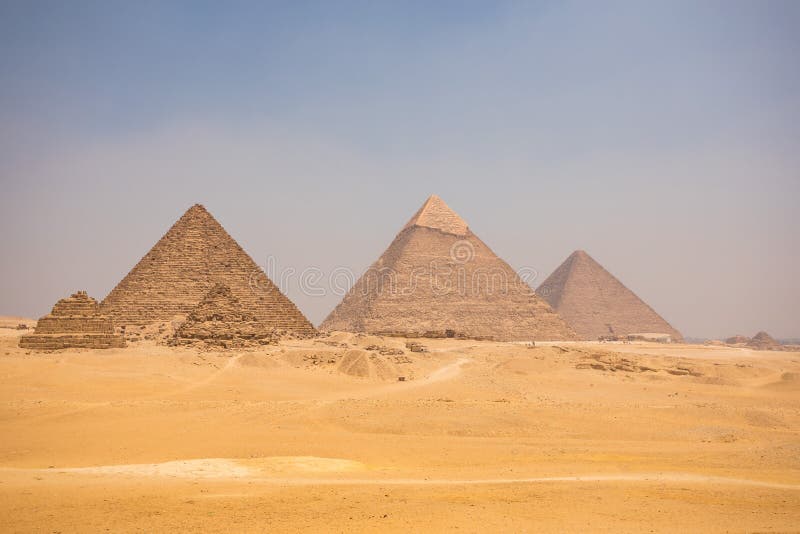 The Great Pyramid with Blue Sky Stock Image - Image of cairo, stone ...