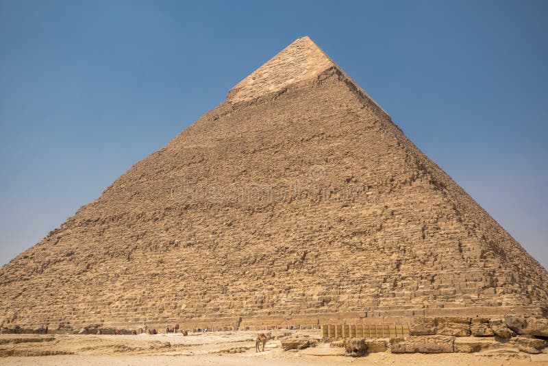 The Great Pyramid with Blue Sky Stock Photo - Image of menkaure, scenic ...