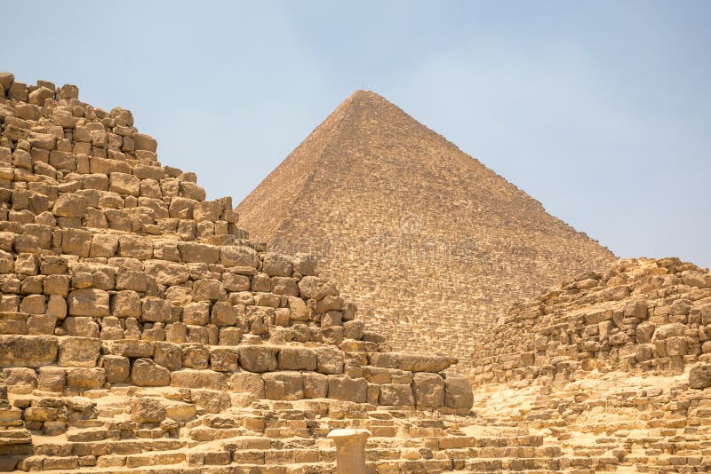 The Great Pyramid with Blue Sky Stock Image - Image of ancient, tourism ...