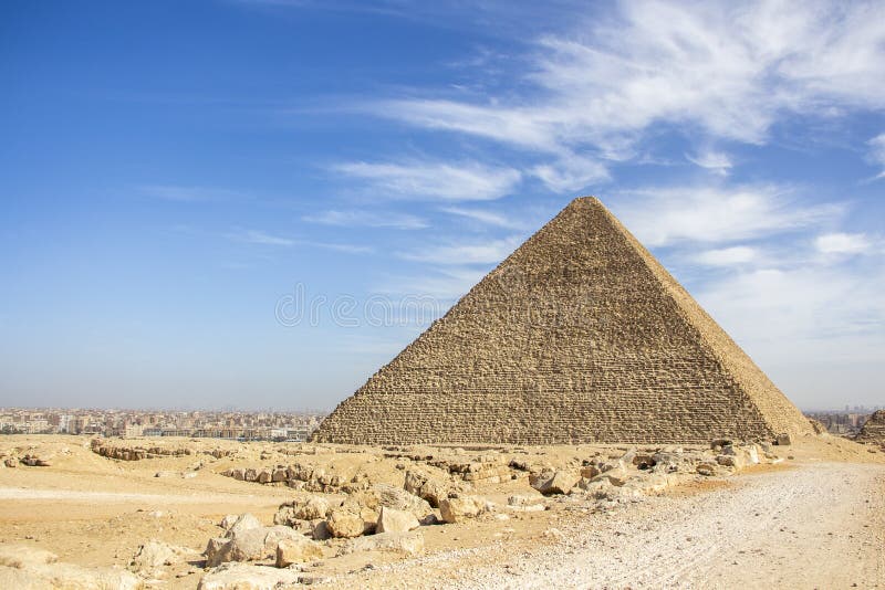 The Great Pyramid of Cheops in Cairo Stock Image - Image of archeology ...