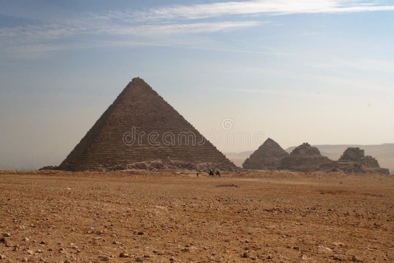 The Great Pyramid and Queens Pyramids on the Giza Plateau Stock Image ...