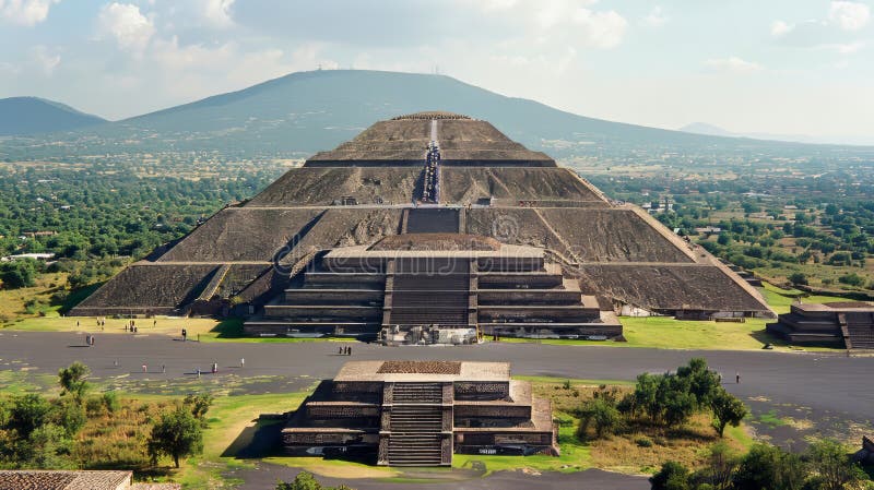 The Great Pyramid of the Sun Stock Illustration - Illustration of ...