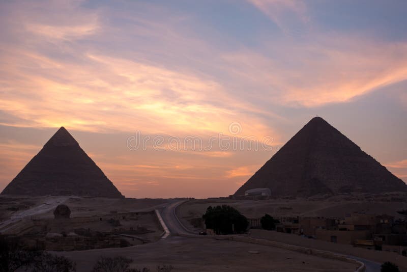 The Great Pyramid on Sunset Stock Image - Image of africa, egyptology ...