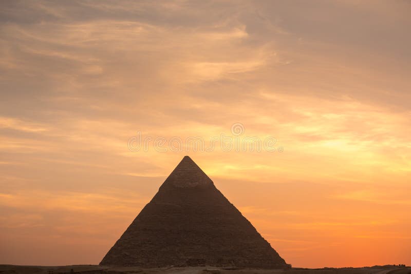 The Great Pyramid on Sunset Stock Image - Image of landscape, pyramid ...