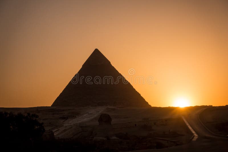 The Great Pyramid on Sunset Stock Image - Image of sunrise, egyptology ...