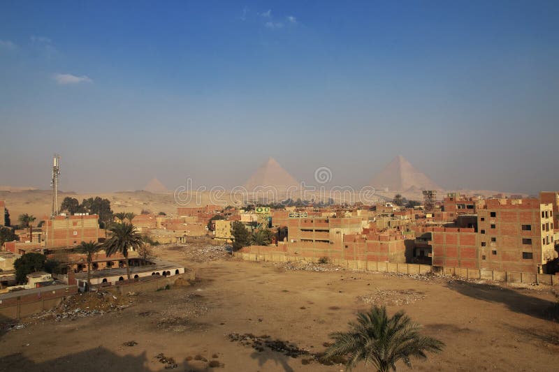 Great Pyramids of Ancient Egypt in Giza, Cairo, Africa Stock Photo ...