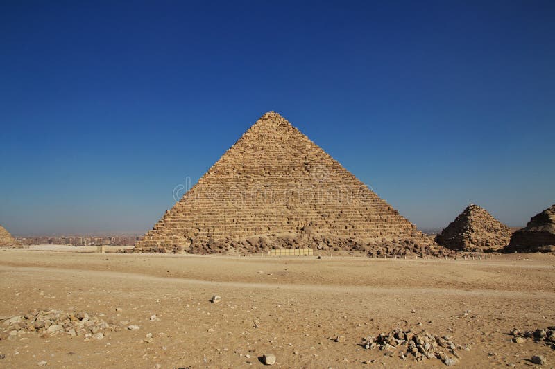 Great Pyramids of Ancient Egypt in Giza, Cairo, Africa Stock Image ...