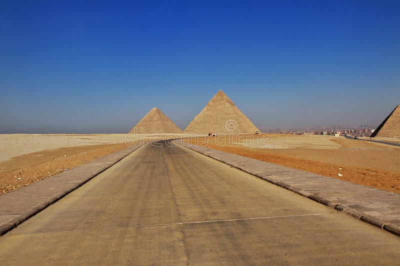 Great Pyramids of Ancient Egypt in Giza, Cairo, Africa Stock Photo ...