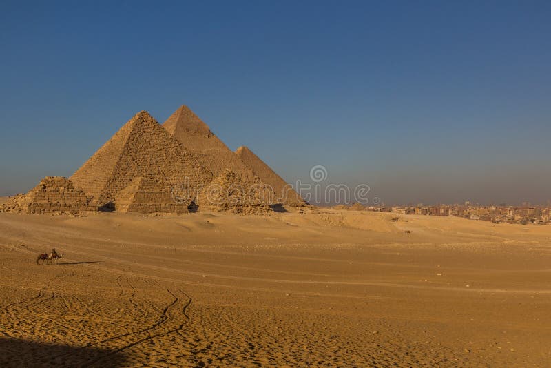 Great Pyramids of Giza, Egy Stock Image - Image of archeology, giza ...