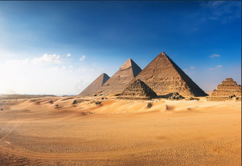 The Great Pyramids of Giza, Egypt Stock Illustration - Illustration of ...