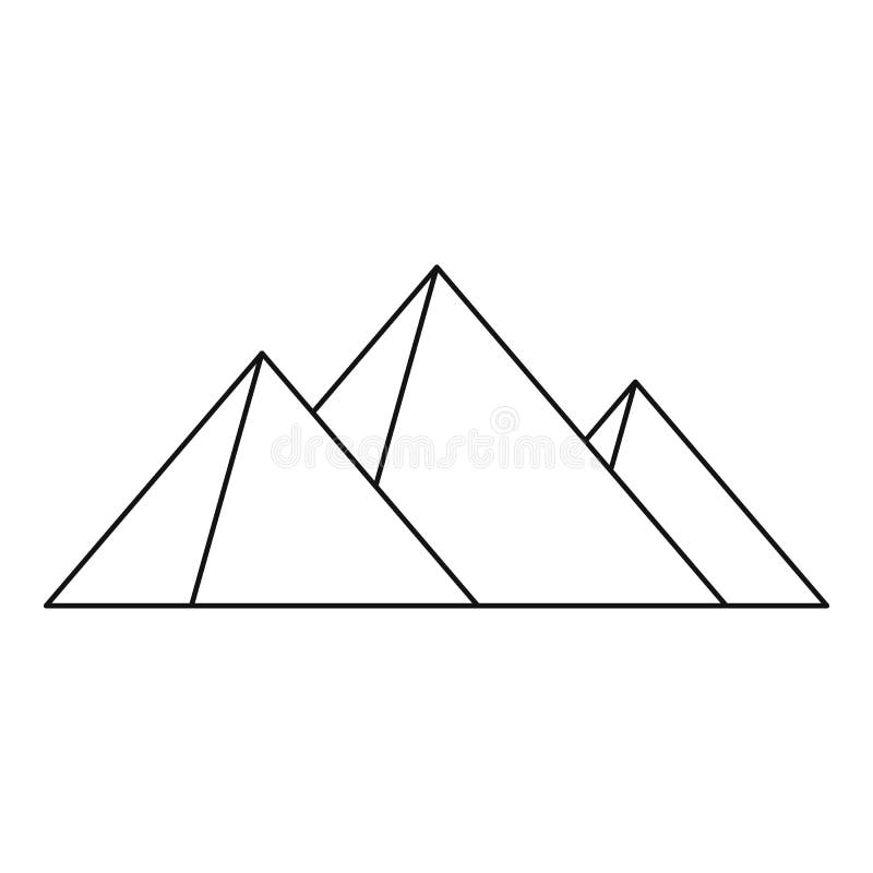 Great Pyramids Icon, Outline Style Stock Vector - Illustration of ...