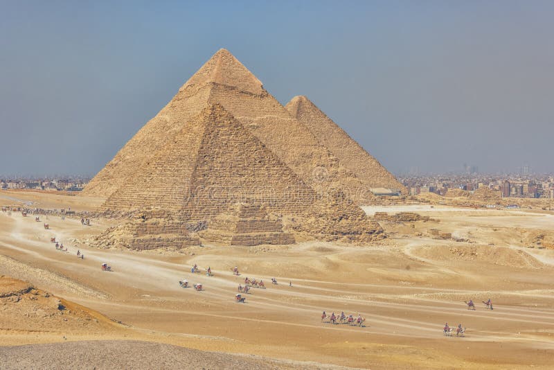 The Pyramids of Giza in Egypt Stock Photo - Image of landmark, egypt ...