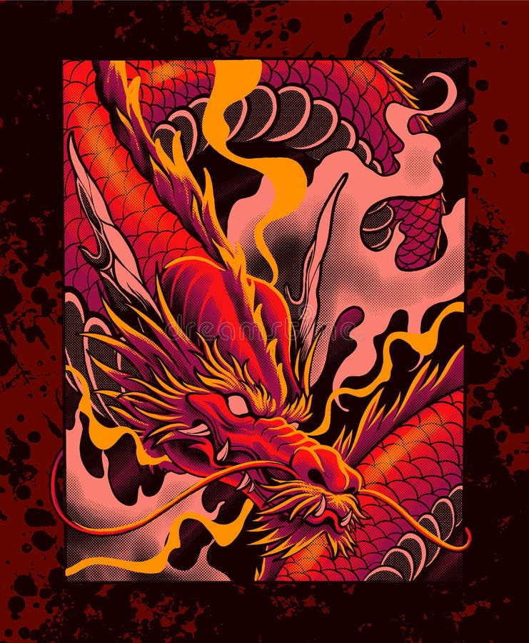 The Great Red Dragon Illustration Vector Stock Vector - Illustration of ...