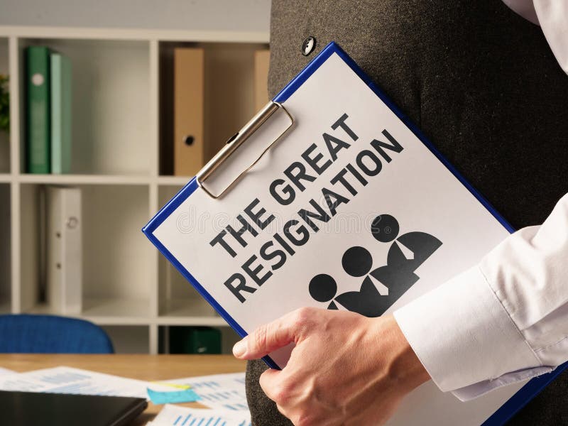 The Great Resignation is Shown Using the Text Stock Photo - Image of ...