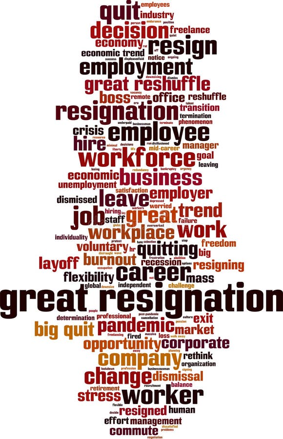 Great Resignation Word Cloud Stock Vector - Illustration of leaving ...