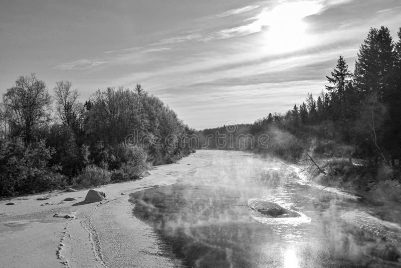 Great River in the Great Cold Quebec, Canada in the Morning Stock Photo ...