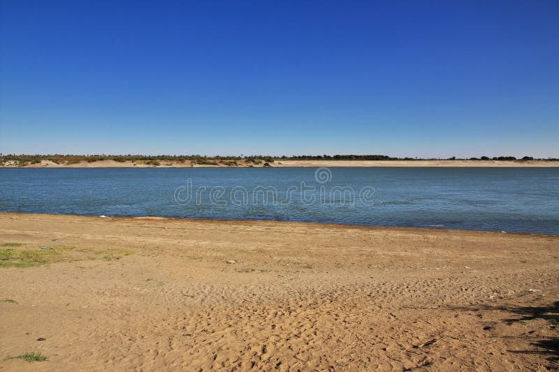 The Great River Nile in the Center of Sudan Africa Stock Image - Image ...