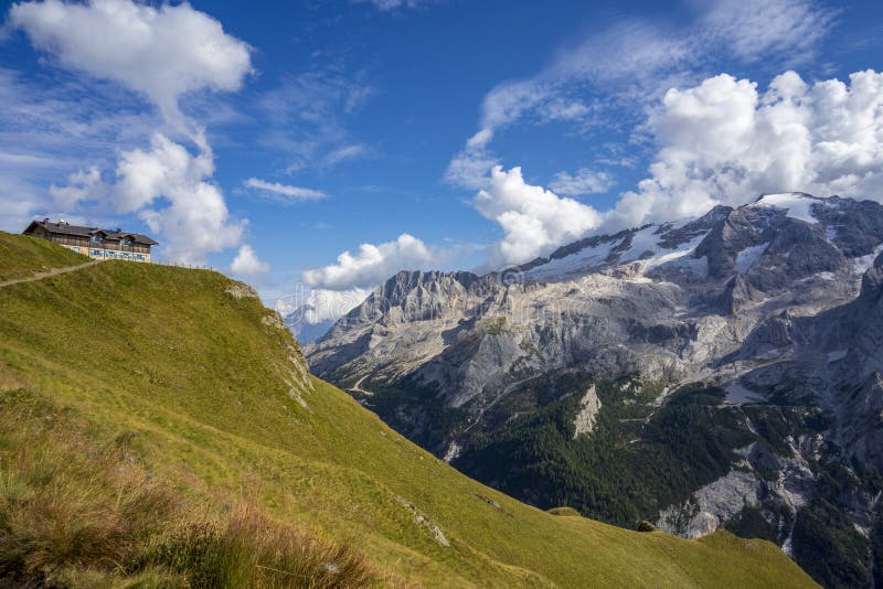 The Great Rock Walls of the Marmolada Massif Stock Photo - Image of ...