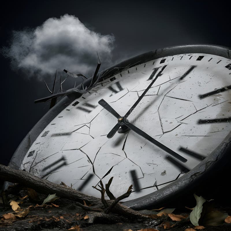 The Great Roman Clock Dramatically Collapses. Stock Illustration ...