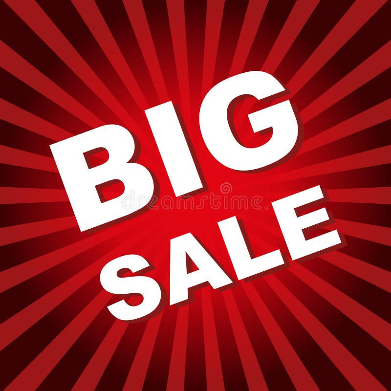 Great Sale Poster Design with Bold Font. Red Rays of Light Stock Vector ...