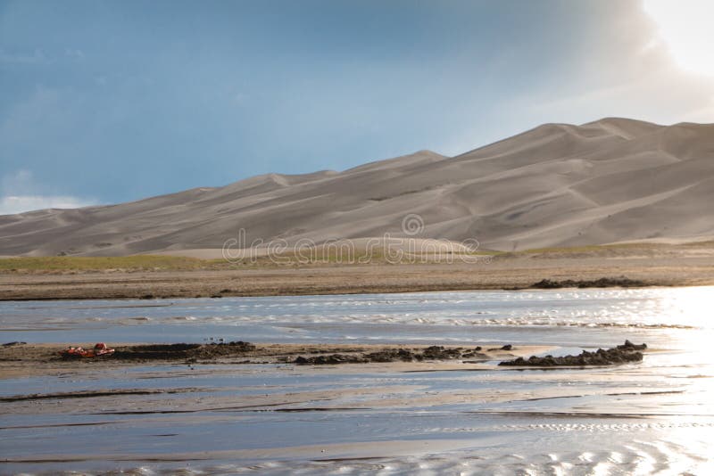Great Sand Dunes National Park Stock Image - Image of blue, attraction ...
