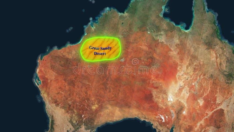 Great Sandy Desert Map stock video. Video of visualization - 294268007
