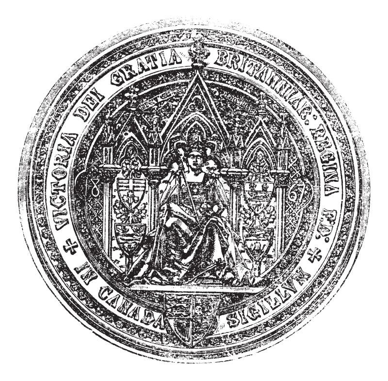Great Seal of Canada Vintage Engraving Stock Vector - Illustration of ...