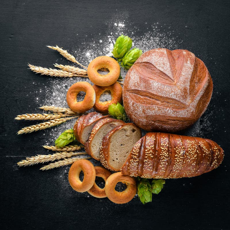 A Great Selection of Baking and Bread. Stock Photo - Image of baking ...