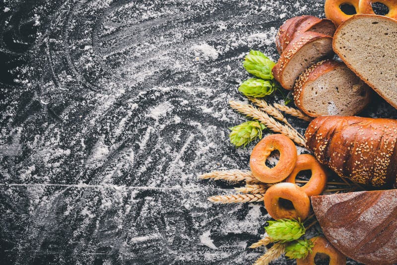 A Great Selection of Baking and Bread. Stock Photo - Image of eating ...