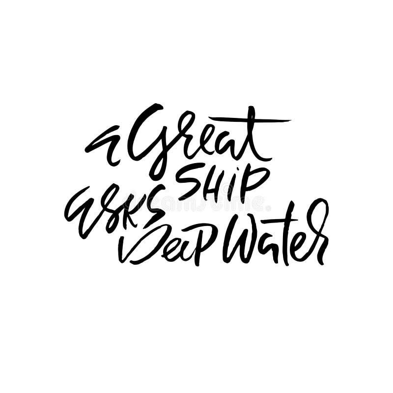 Deep Calligraphy Words. Squeezer Marker Hand Writings with Drops ...