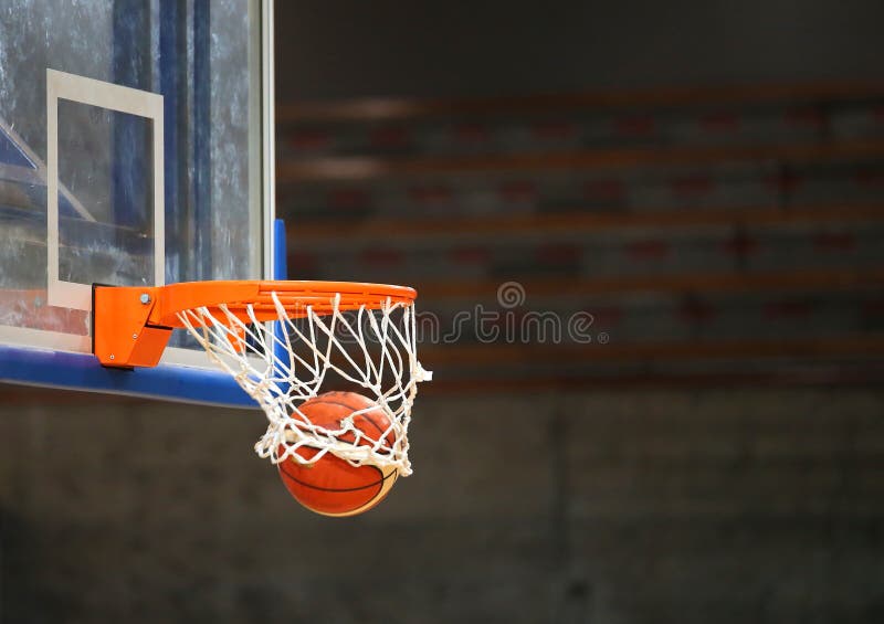 Great Shooting and Basketball in the Basket during the Game Stock Photo ...
