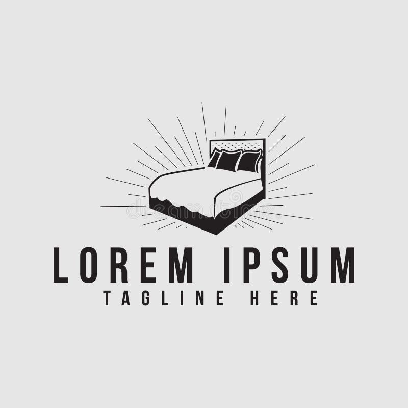 Great Simple Black Bed Logo Vector Design Illustration Stock Vector ...