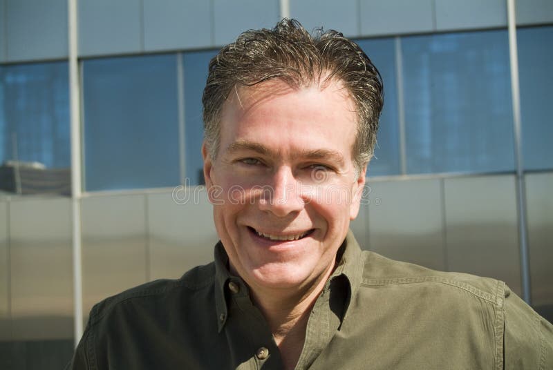 Great Smile Green Eyes stock photo. Image of handsome - 4375586