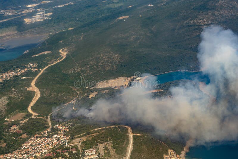 Great Smoke from the Fire from Above Stock Photo - Image of great ...