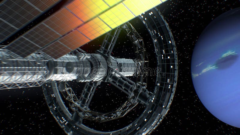 Great Spaceship Returns from Planet Neptune Stock Footage - Video of ...